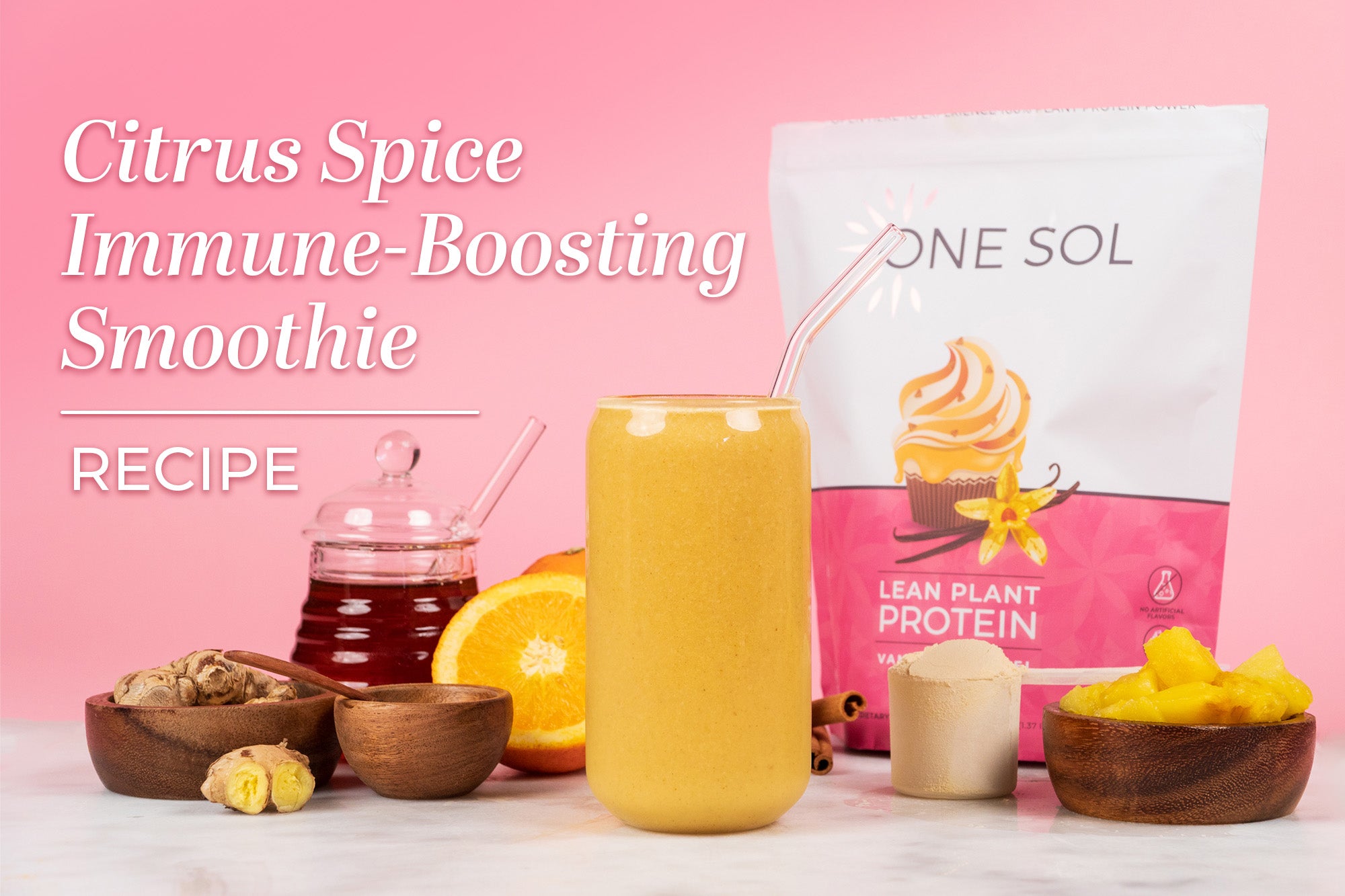Citrus Spice Immune-Boosting Smoothie Recipe – ONE SOL™ | Natural Plant ...