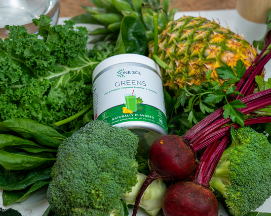 Greens + Pre & Probiotic with Digestive Enzymes – ONE SOL™ | Natural ...