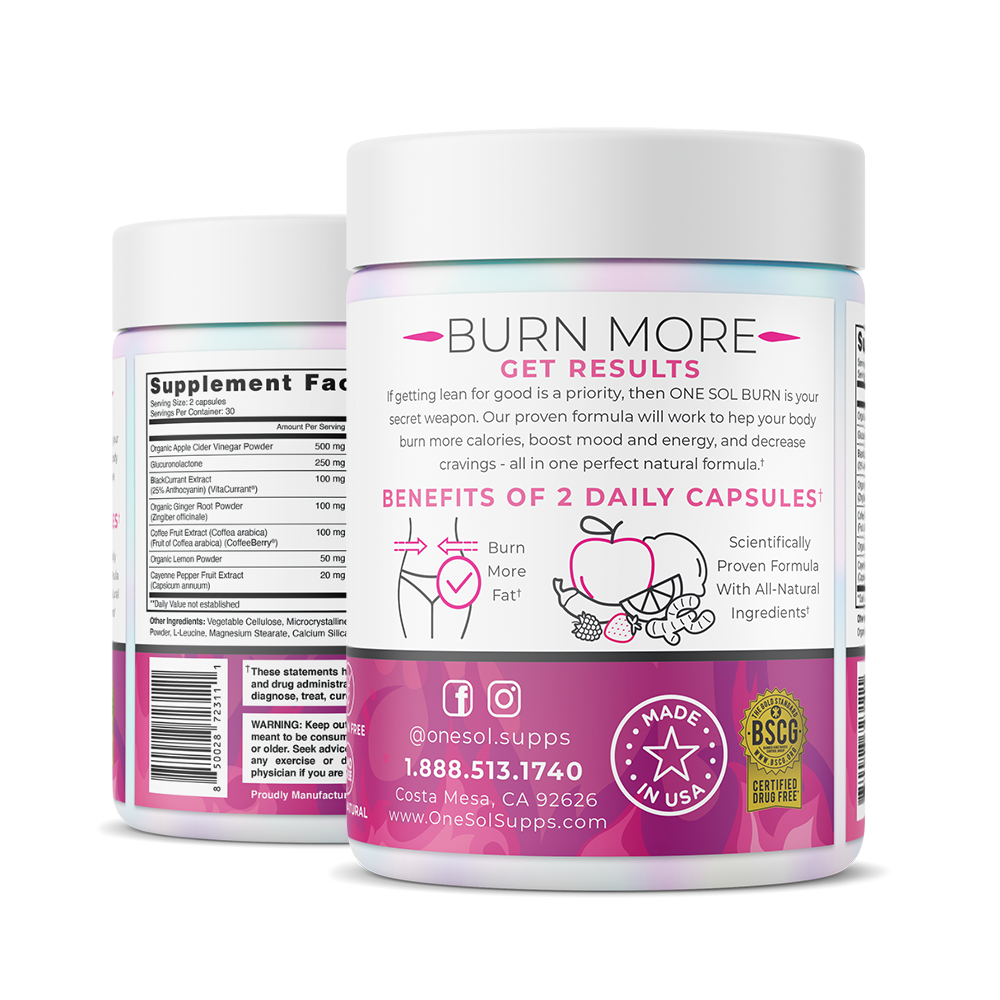 Natural Fat Burner (2pk) – ONE SOL™ | Natural Plant Based Supplements