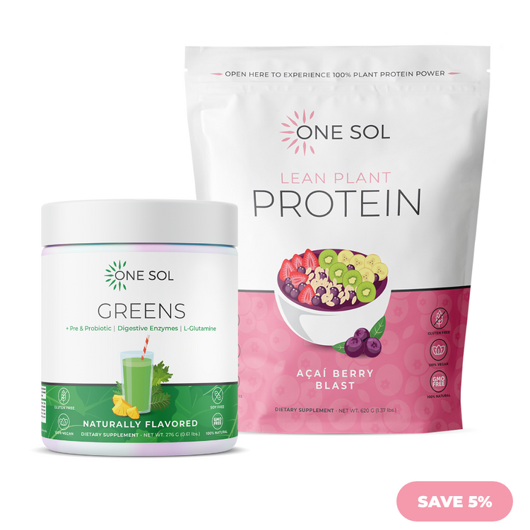 Protein & Greens Bundle – ONE SOL™ | Natural Plant Based Supplements